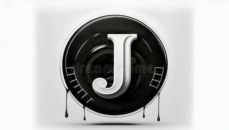 Circular Black and White Logo Featuring a Stylized Letter J with ...