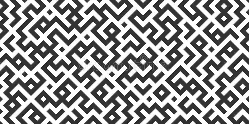 Bold Black and White Tribal Maze Pattern Stock Illustration ...