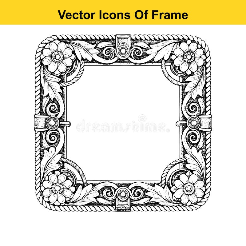 Rectangular Western Ornamental Frame with Longhorn Skull – Vintage Line ...