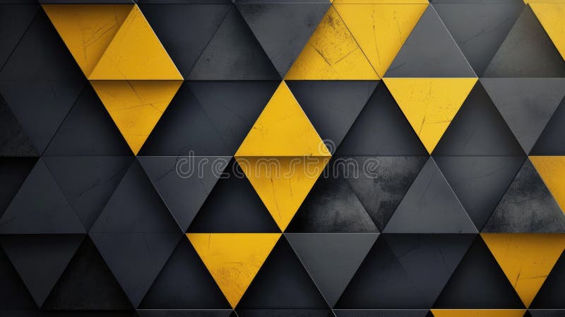 Bold Black and Yellow Geometric Patterns Intertwine, Creating a ...