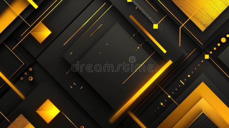 Bold Black and Yellow Geometric Patterns Intertwine, Creating a ...
