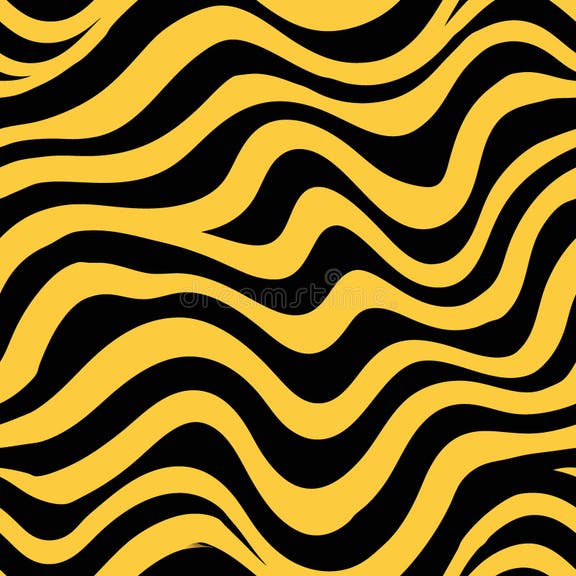 Bold Black and Yellow Wavy Pattern Creates Dynamic Visual Movement in ...