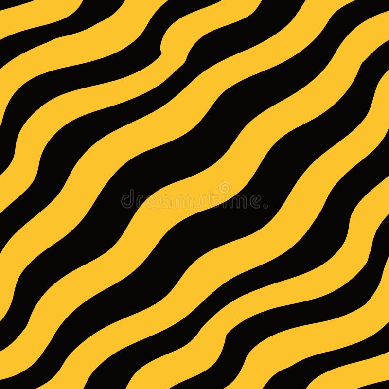 Bold Black and Yellow Wavy Pattern Creates Striking Visual Effect for ...