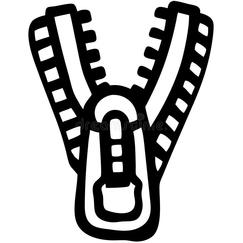 Zipper Black Symbols Zipper Drawing Technical Drawing Fashion Zipper