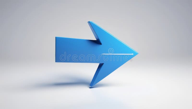 A Bold Blue Arrow Icon Pointing To the Right, Symbolizing Direction and ...