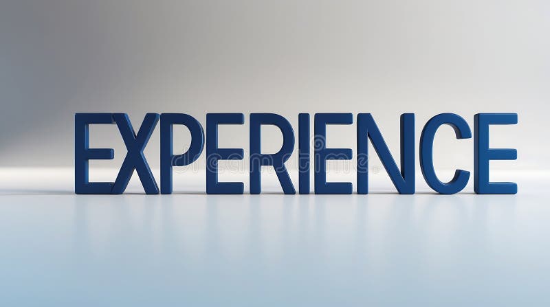 Large Blue Letters Spelling Experience Against a Smooth Light ...