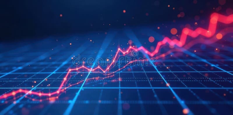 Bold Blue Line Graph on a Full Page Blue Grid Square Pattern Strategy ...