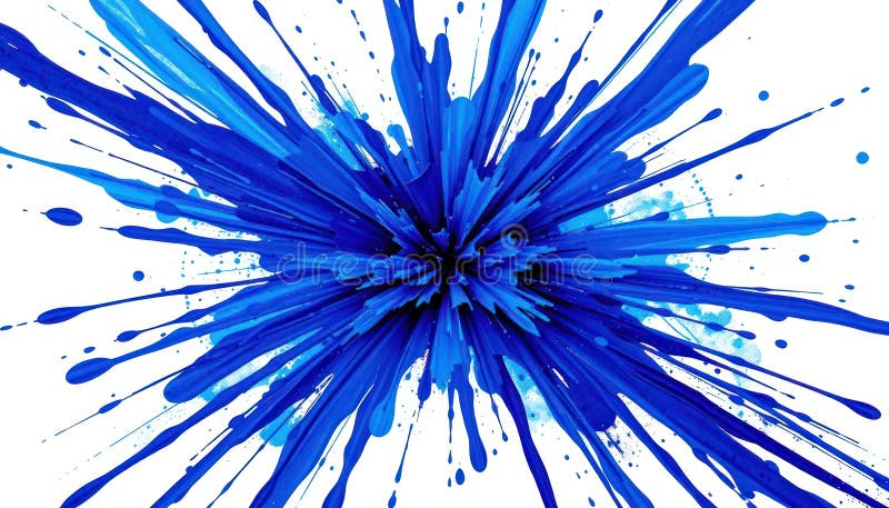 Bold Blue Paint Burst Effect Isolated on White Background. Dynamic ...