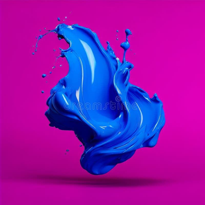 Bold Blue Paint Stroke with a Glossy Finish Ideal for Creating Stock ...
