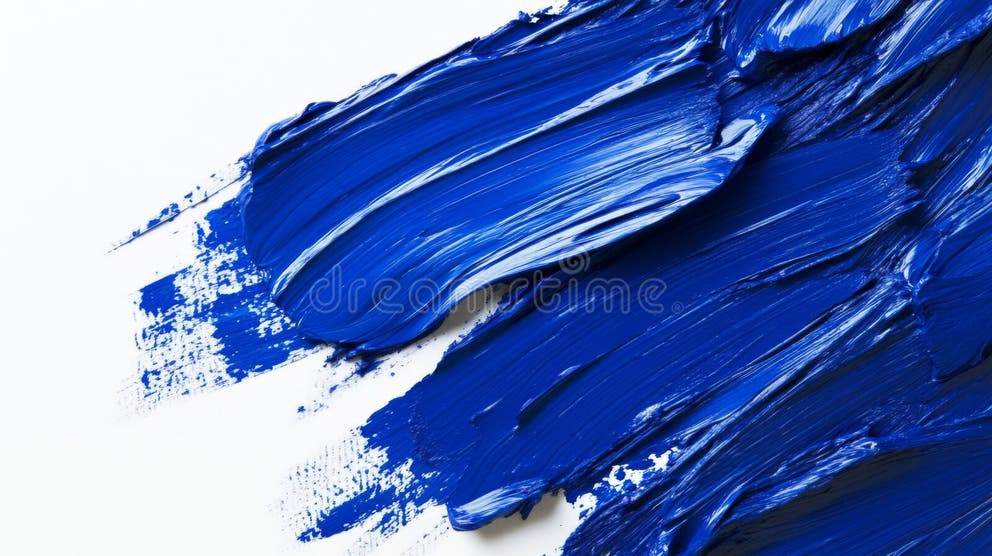 Bold Blue Paint Strokes on White Background Stock Illustration ...