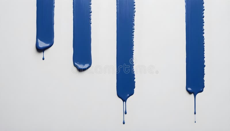 Bold Blue Stroke of Paint with Brush Marks on a White Background Stock ...