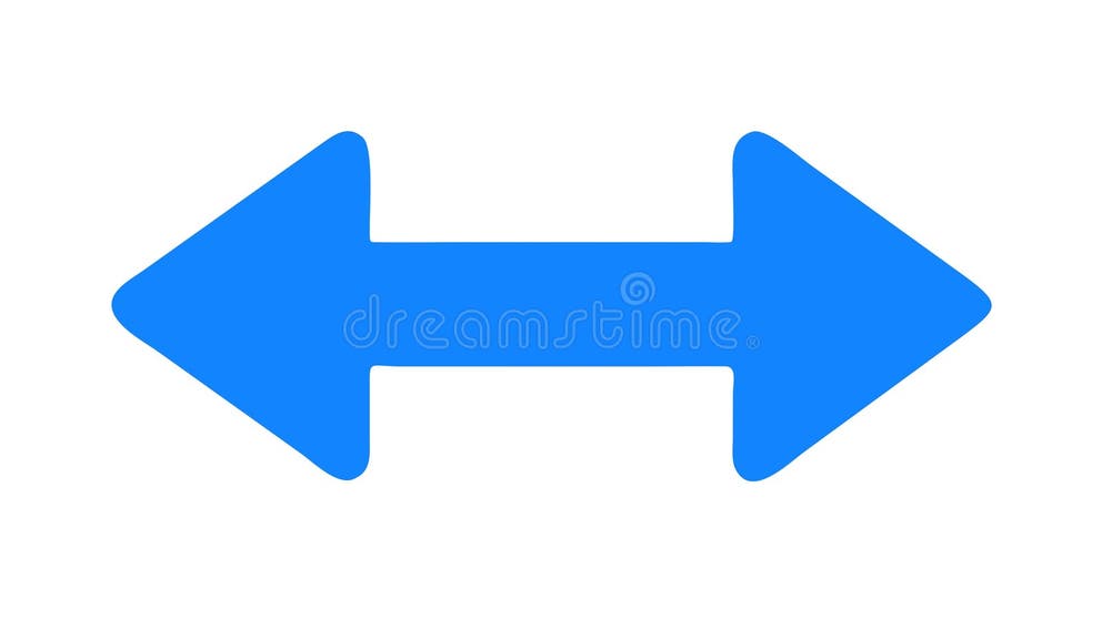 Bold Blue Two-Way Arrow Icon for Direction and Navigation, Vector ...