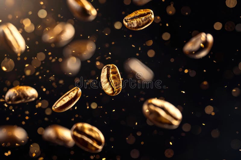 Bold Brew Bliss: Black and Gold Delight. Stock Illustration ...