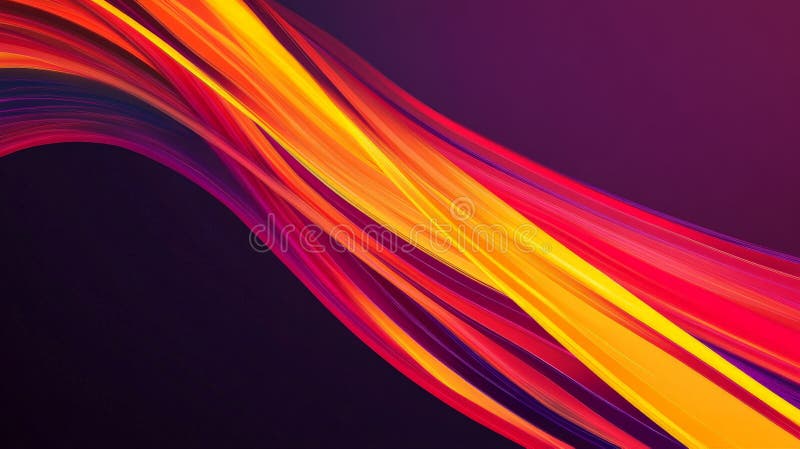 Bold and Bright Lines in Red, Yellow, and Orange Sweeping Across a Deep ...