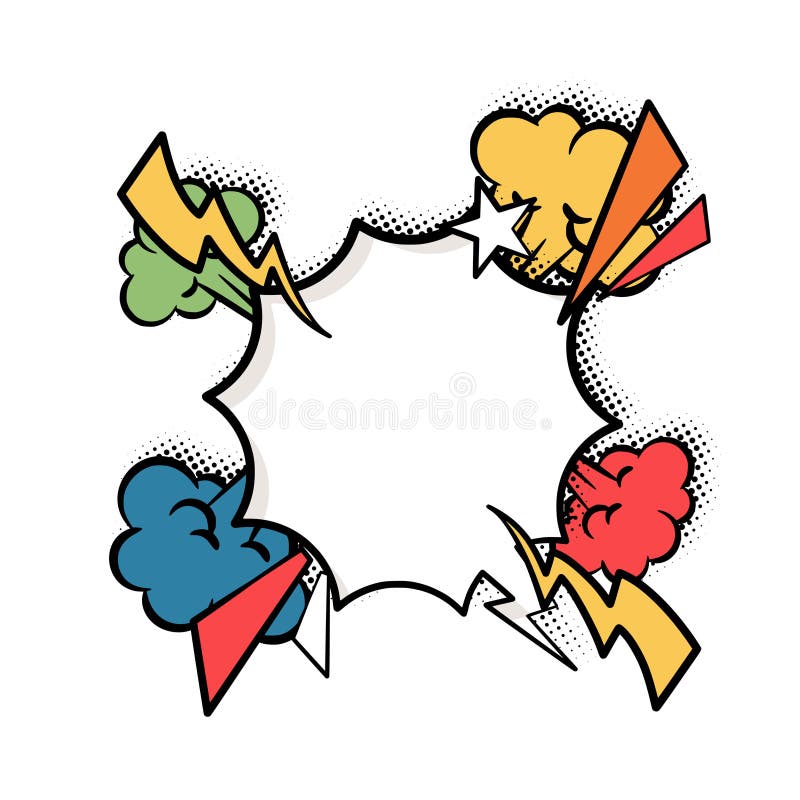 Bold and Bright Speech Bubbles in Pop Art Style Stock Vector ...