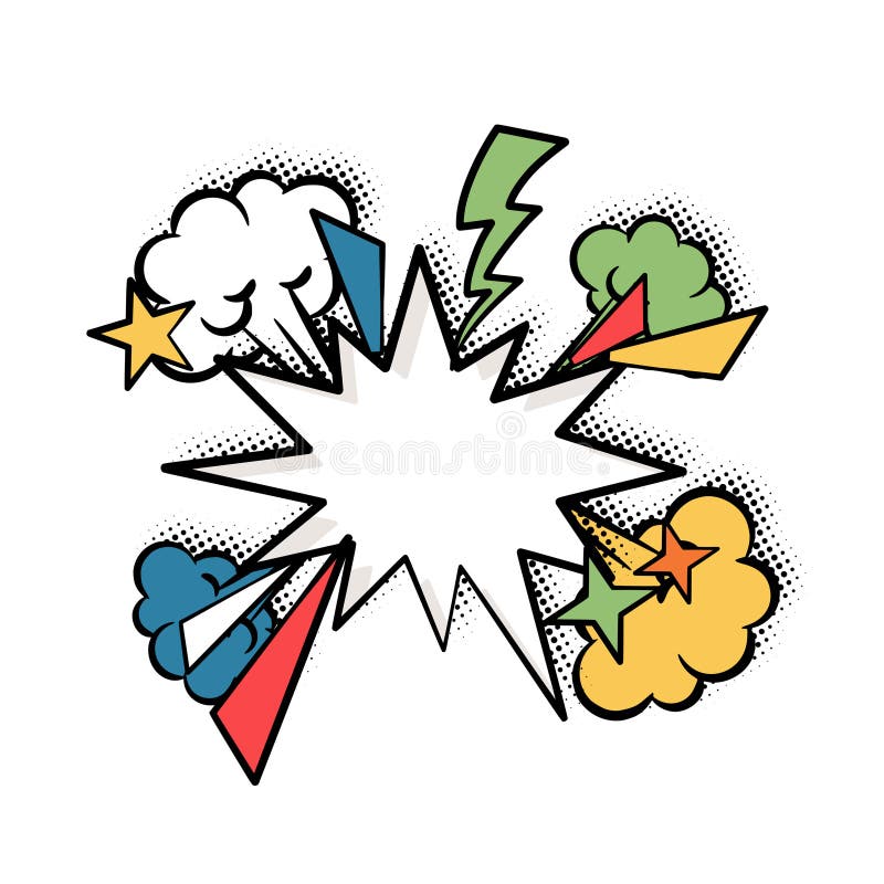 Bold and Bright Speech Bubbles in Pop Art Style Stock Vector ...