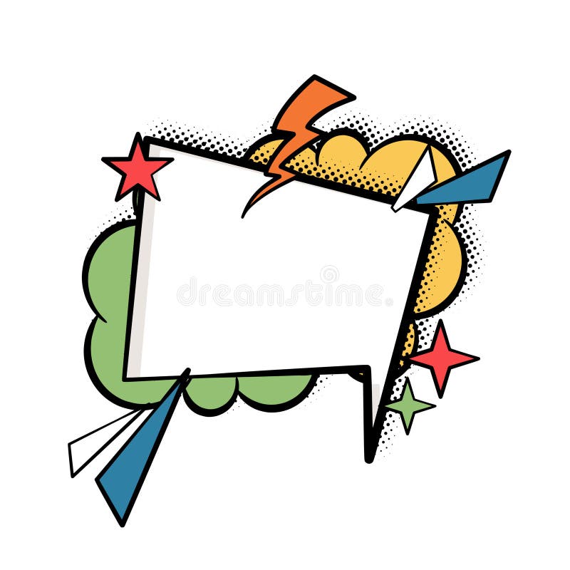 Bold and Bright Speech Bubbles in Pop Art Style Stock Vector ...