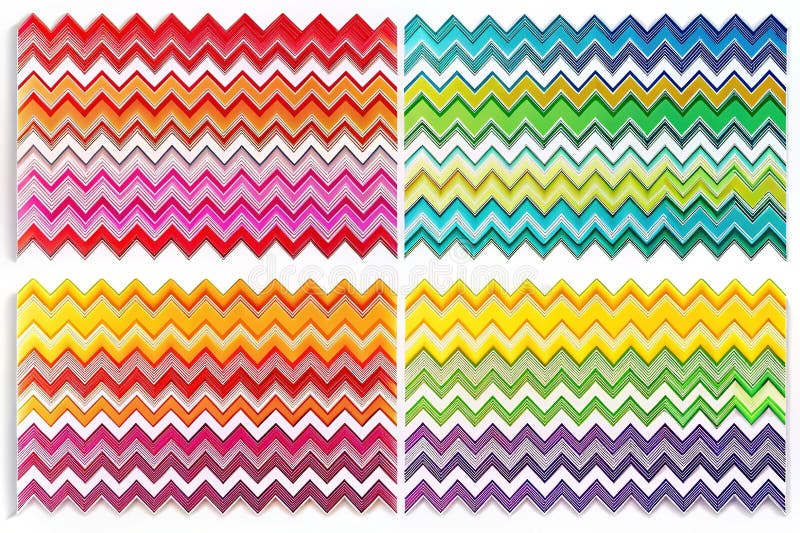 Bold Bright Zigzag Page Dividers a Dynamic Set of Graphic Elements for ...