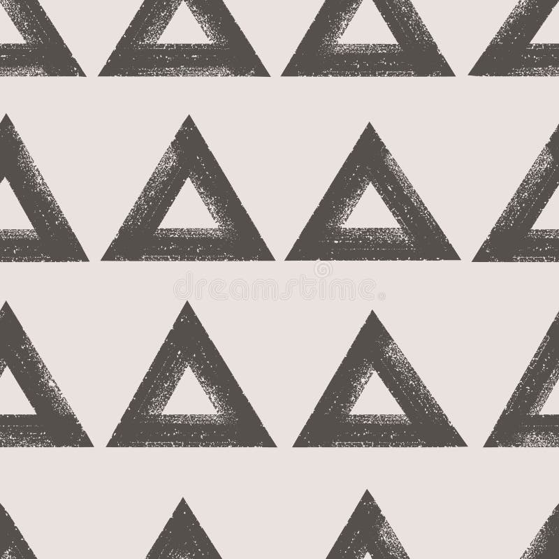Bold Brush Drawn Textured Triangles Pattern. Seamless Abstract ...
