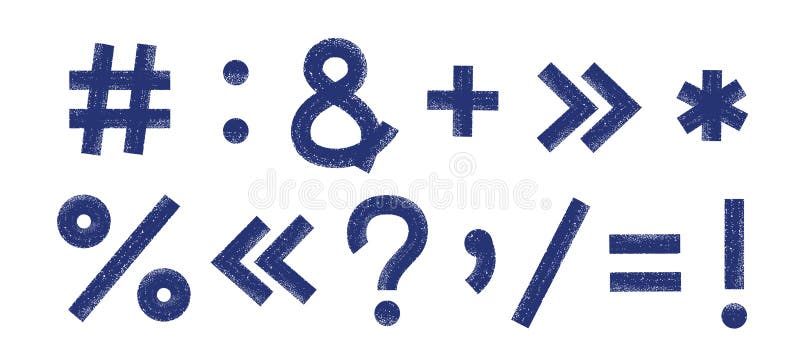 Bold Brush Line Punctuation Marks. Black Textured Ink Strokes. Stock ...