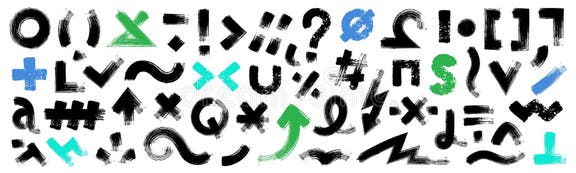 Bold Brush Punctuation Sign. Sketchy Quotation Marks Symbols and Text ...