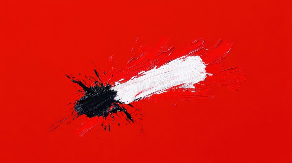 Bold Brushstrokes Create Dramatic Red Exclamation Mark Stock ...