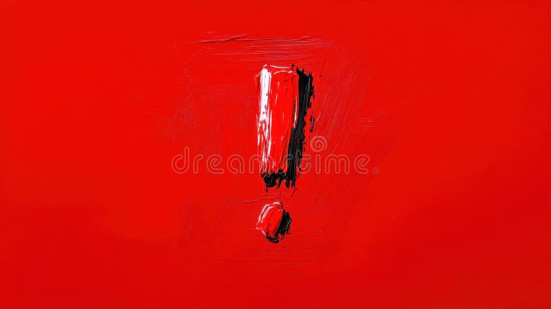 Bold Brushstrokes Create Dramatic Red Exclamation Mark Stock ...