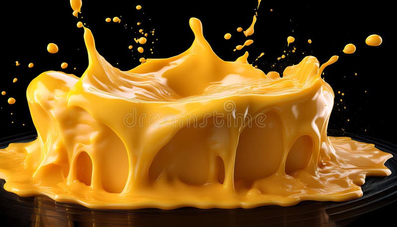 Explosive Cheese Splash Creating Thick Waves of Melted Cheese in a ...