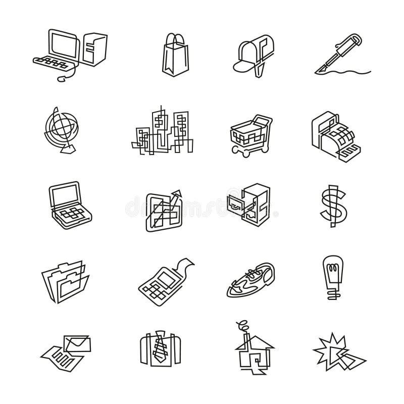 Bold Business and Industry Icons Stock Illustration - Illustration of ...