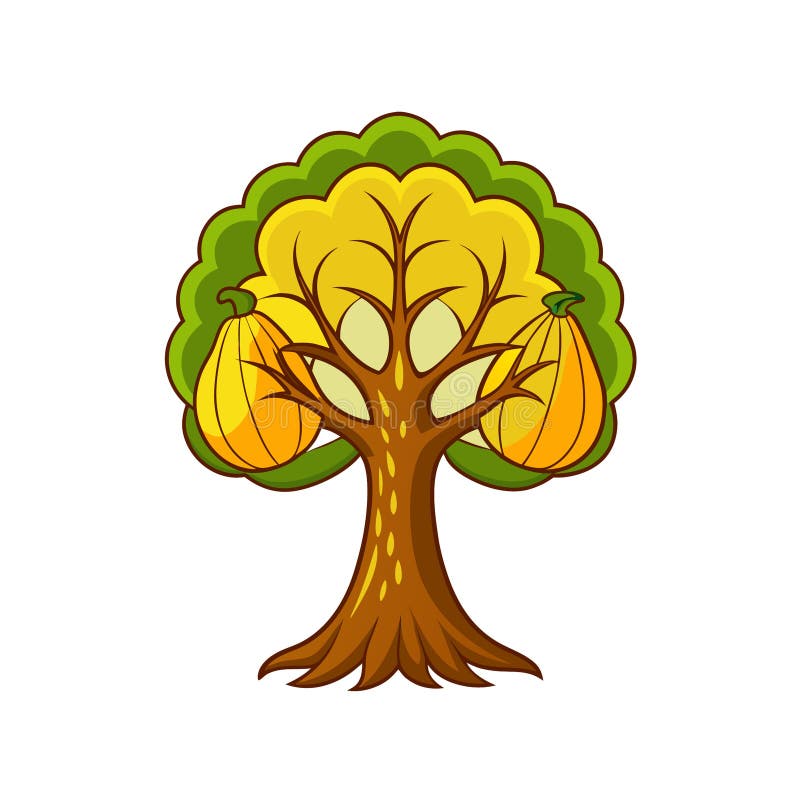 Bold Butternut Tree Illustration on White Background Stock Illustration ...