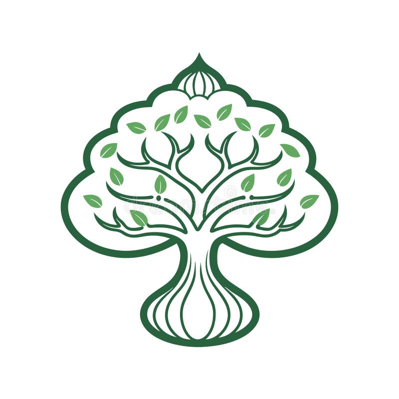 Bold Calabash Tree Illustration on White Background Stock Illustration ...