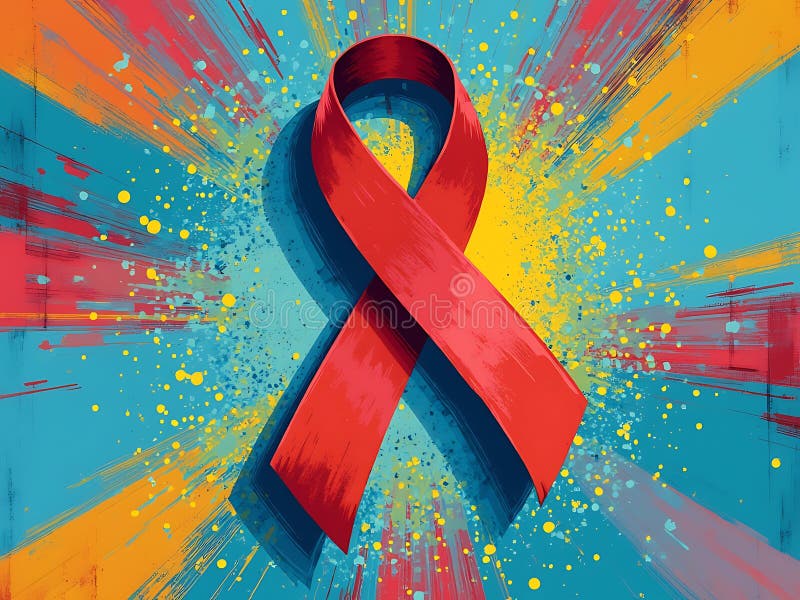 Bold Cancer Awareness Poster with Vibrant Colors Stock Illustration ...