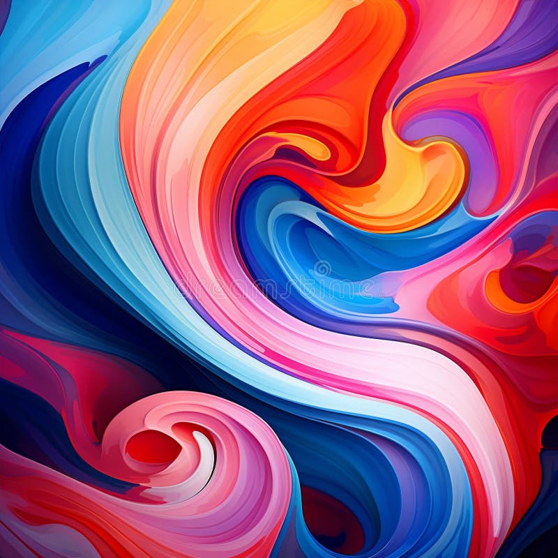 Bold and Captivating Digital Abstract Art with Mesmerizing Color Gradients Stock Illustration ...