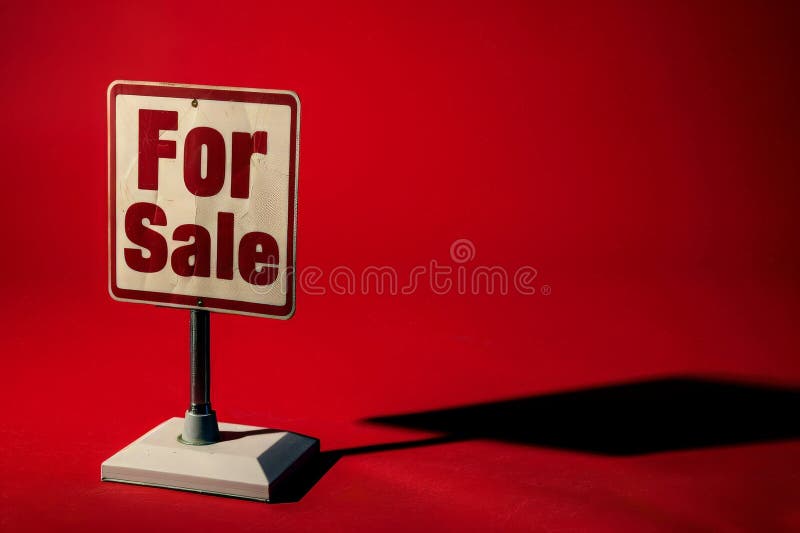 Vibrant Red Background with Stand for Sale Sign Stock Illustration ...