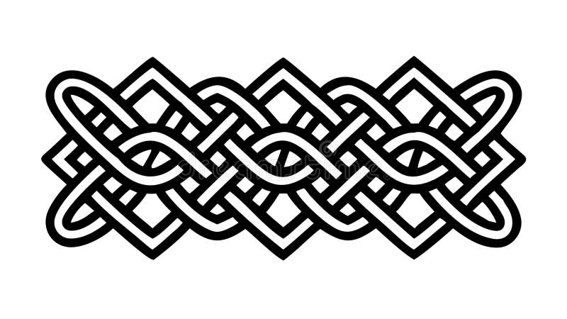 Bold Celtic Knot Pattern Striking Ornamental Border Element Vector ...
