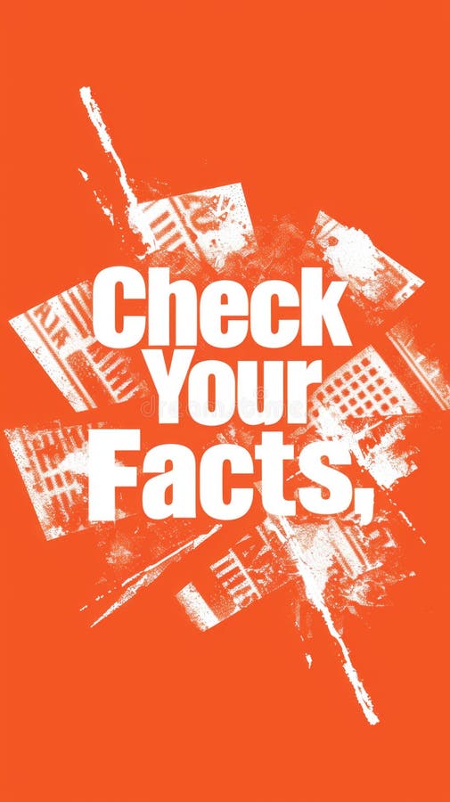 Bold Check Your Facts Message with Dynamic White Typography on Bright ...