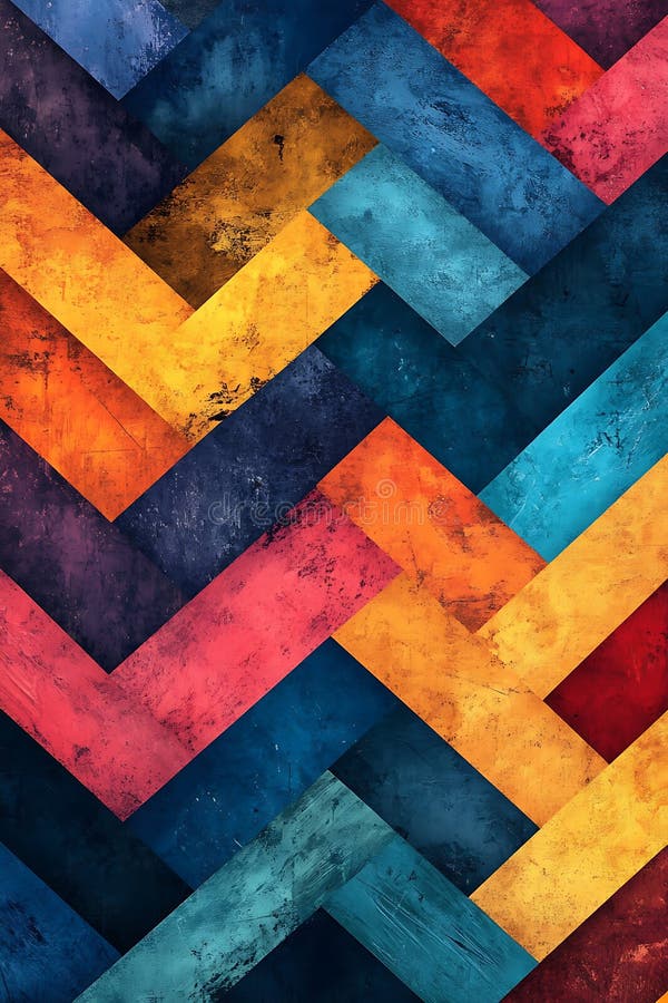 Bold Chevron Patterns in a Vibrant Color Spectrum Stock Illustration ...