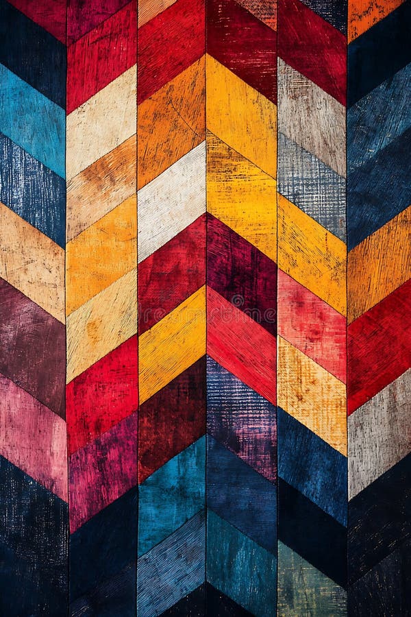 Bold Chevron Patterns in a Vibrant Color Spectrum Stock Illustration ...