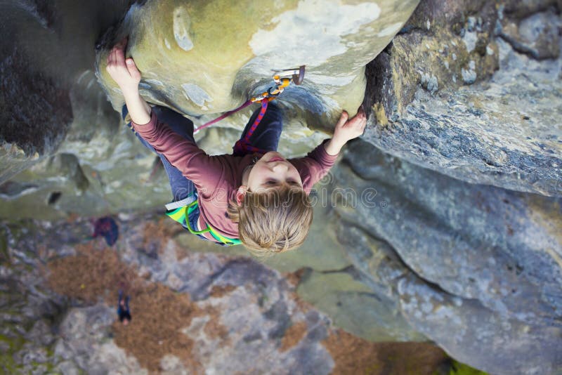 A bold child is climbing. stock photo. Image of competition - 74147478