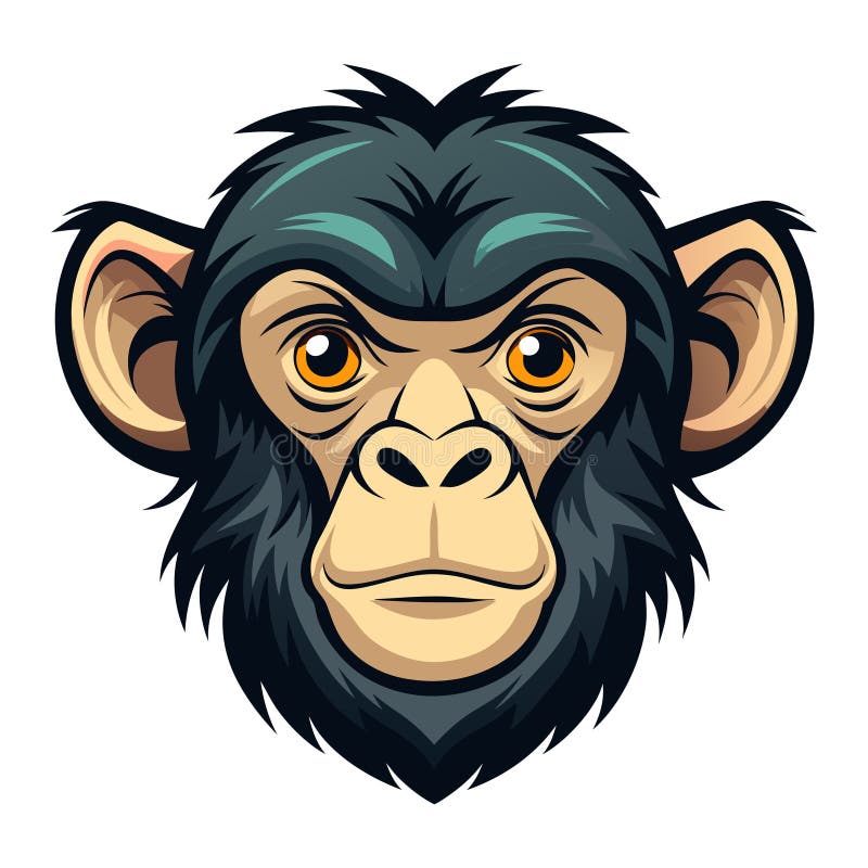 Chimpanzee Head Vector Design with Bold Features Stock Vector ...