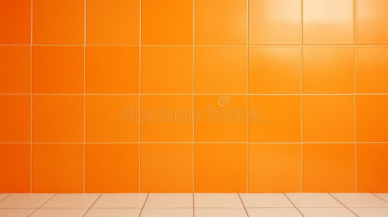 Bold Chromaticity: Orange Tile Wall with White Tile - Study Room ...