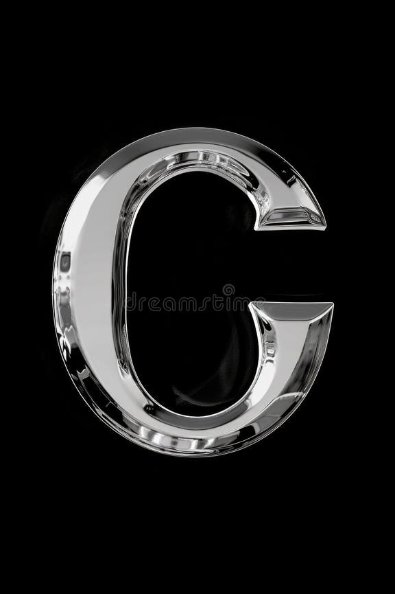 Bold Chrome Letter C on Dark Backdrop, Suitable for Graphic Design ...
