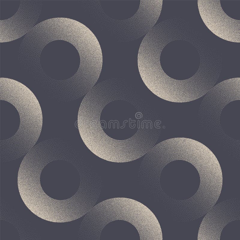 Bold Circles Fancy Seamless Pattern Vector Stipple Abstract Background ...