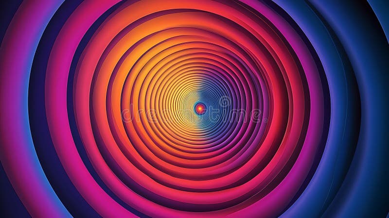 Bold Circular Patterns Radiating from the Center in Vivid Colors Stock ...