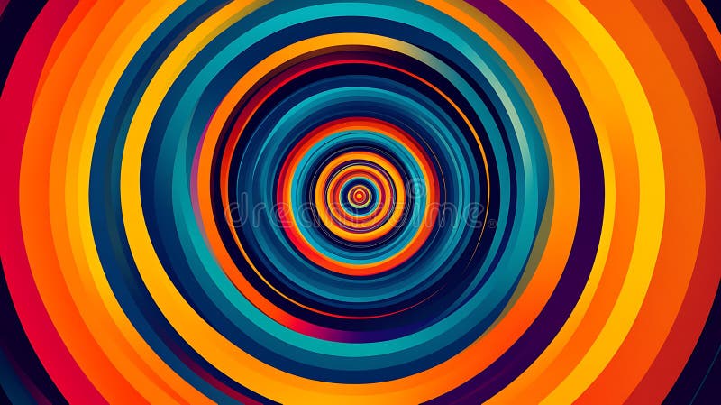 Bold Circular Patterns Radiating from the Center in Vivid Colors Stock ...