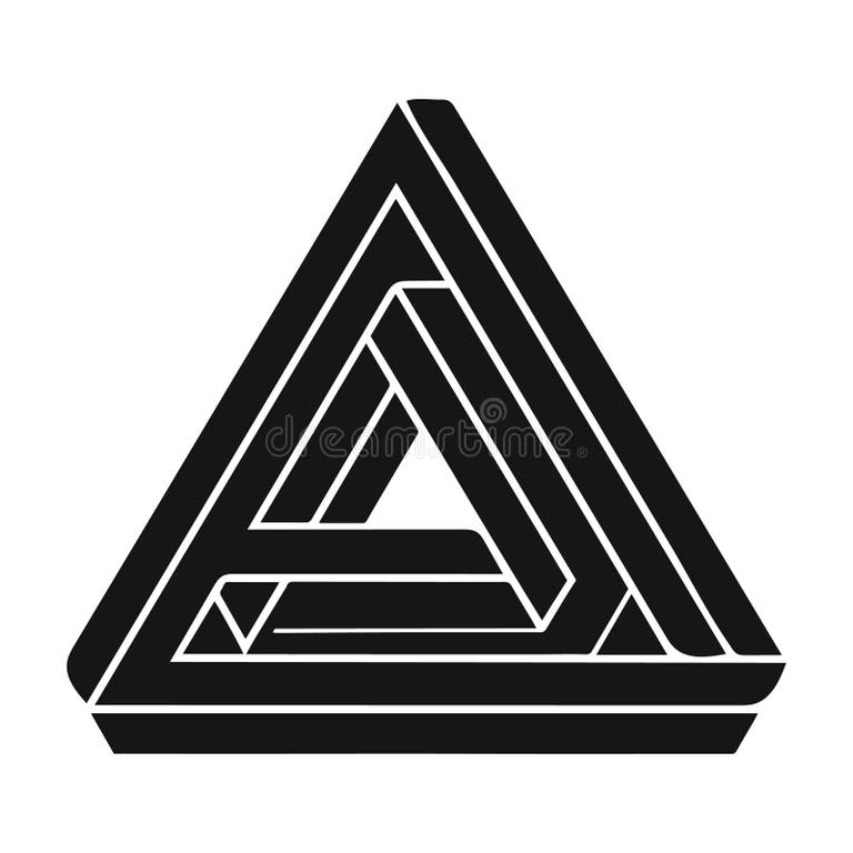 Geometric Penrose Triangle – Minimalist Black and White Optical ...