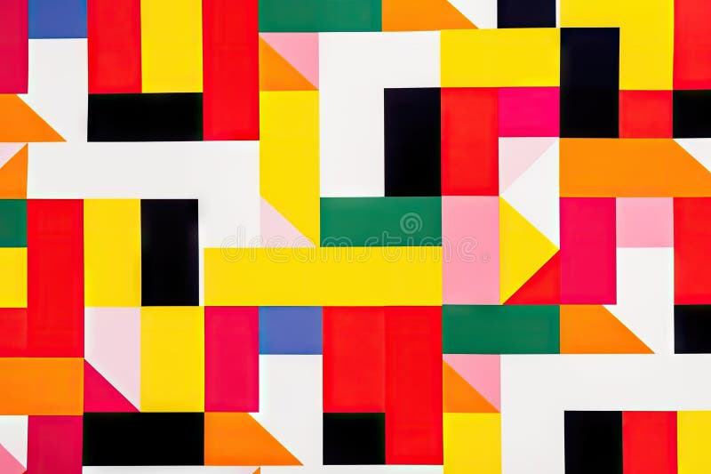 Bold Color Block Pattern on a White Background Stock Illustration ...