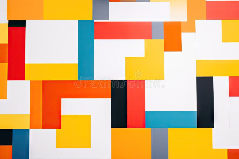 Bold Color Block Pattern on a White Background Stock Illustration ...