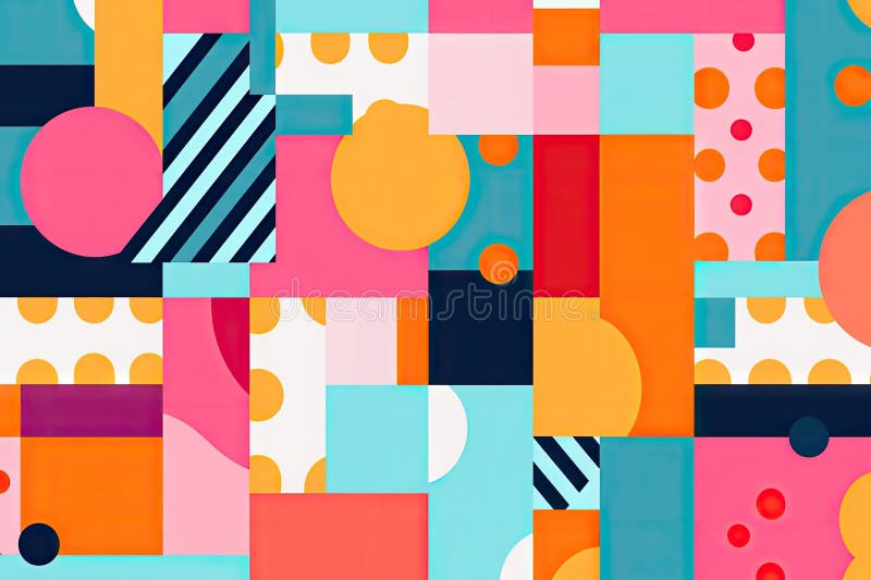 Bold Color Block Pattern on a White Background Stock Illustration ...