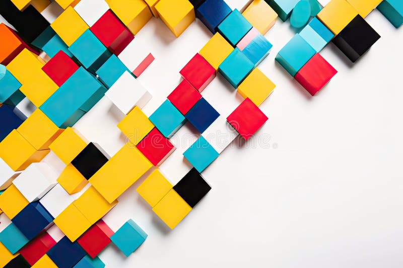 Bold Color Blocks on a Black Background for High Contrast Stock ...